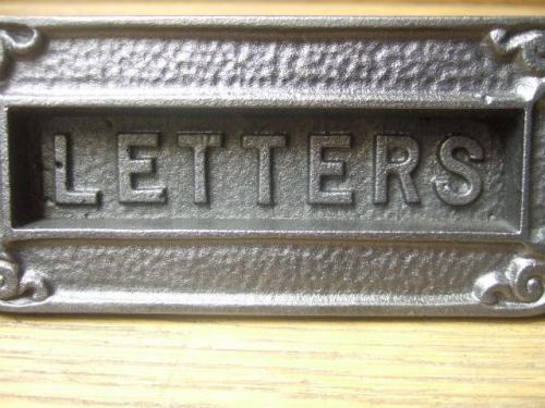 Antique Cast Iron Victorian Letterbox-D094 - Antique Door knockers