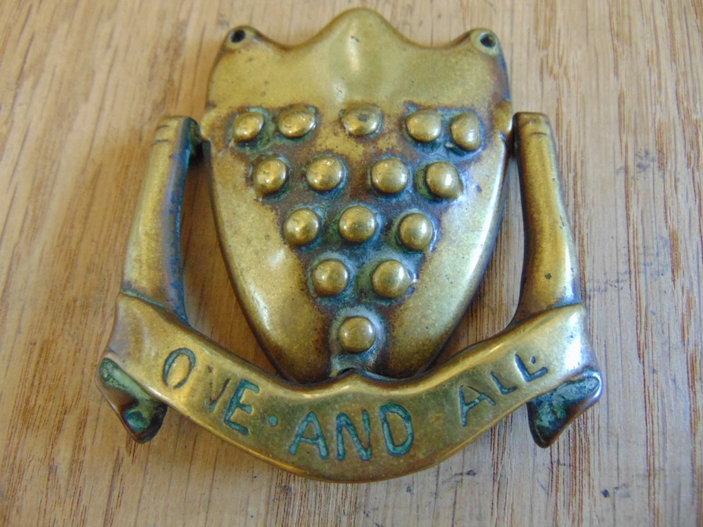 Cornish Antique Brass "One And All" Door Knocker-D430-0114 - Antique ...