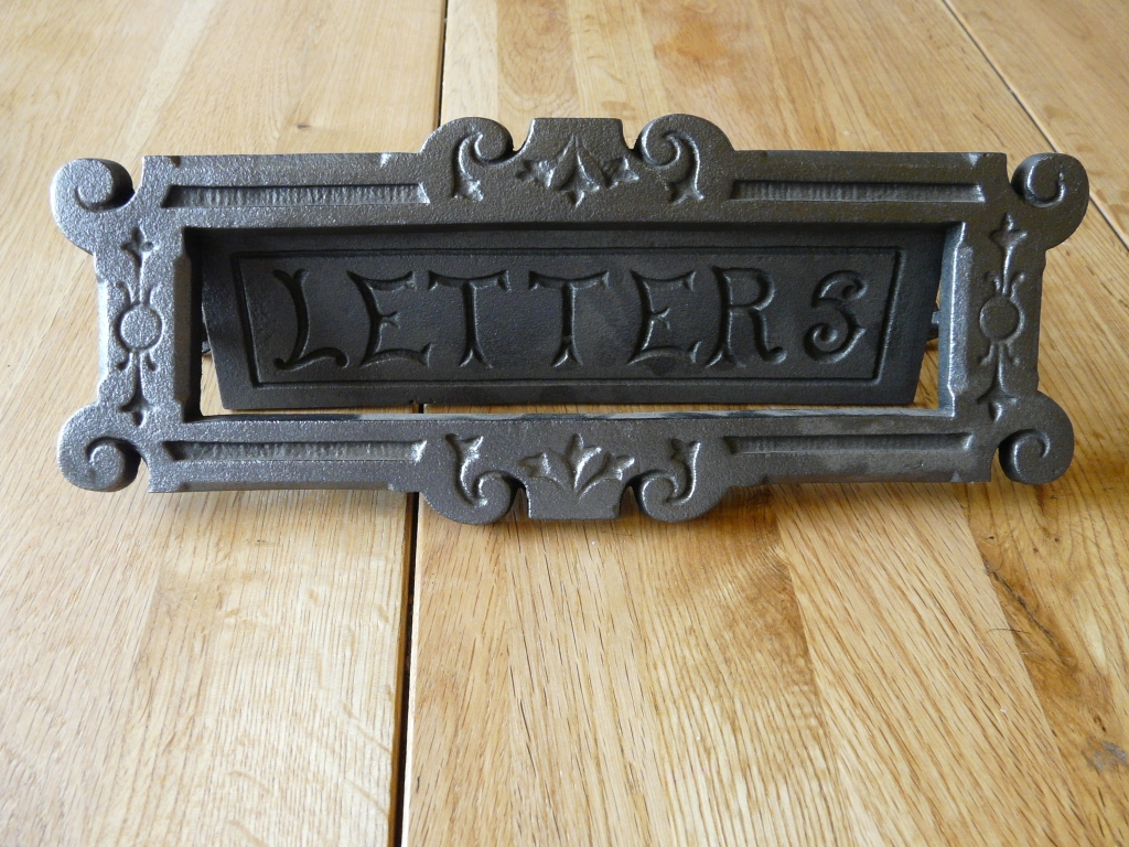 Large Victorian Cast Iron Letterbox-D021L-0815 - Antique Door knockers